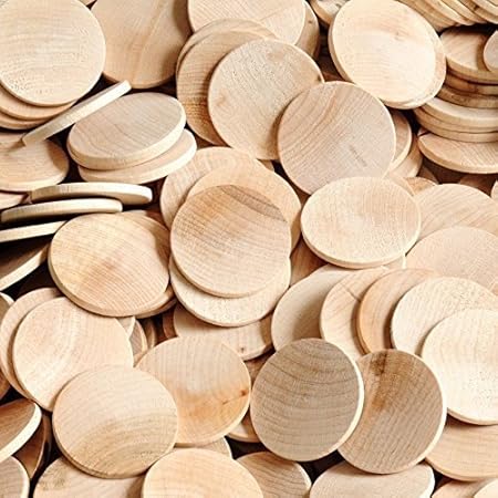 Amazon.com: Round Unfinished 1.5" Wood Cutout Circles Chips for Arts ...