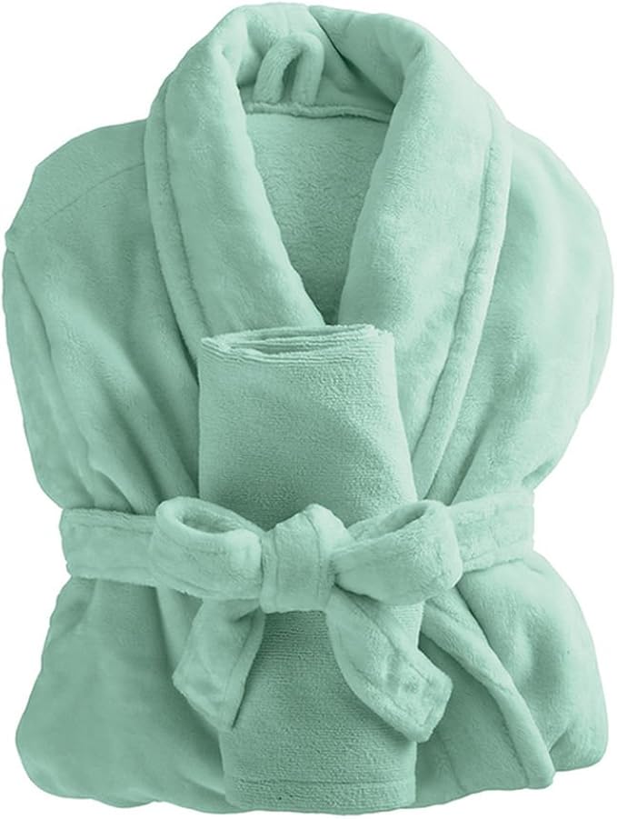 Brookstone Ultra Soft Nap Robe Aqua at Amazon Women’s Clothing store