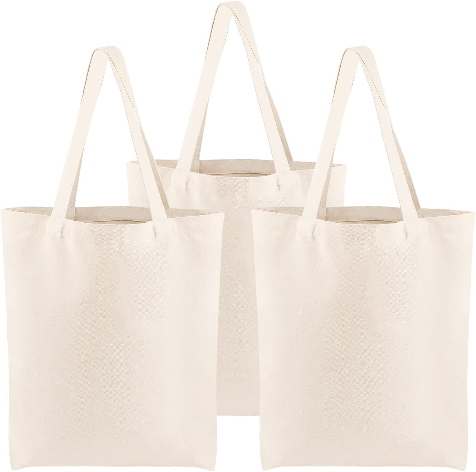 Amazon.com: HTVRONT Canvas Tote Bag Bulk 6 Pack - 10 Oz Reusable ...