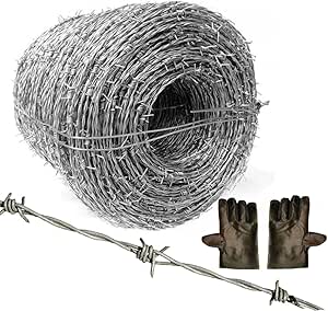 Amazon.com: 2-Strand 4-Point Barbed Wire, Stainless Steel Barbed Wire ...