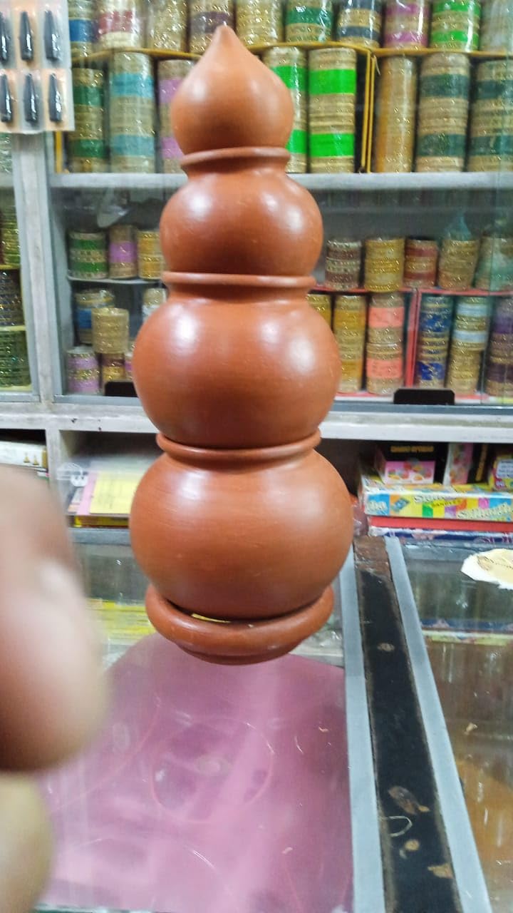 Bismi Handmade Terracotta Clay kubera Lucky Pot Set/Kubera Paanai ...