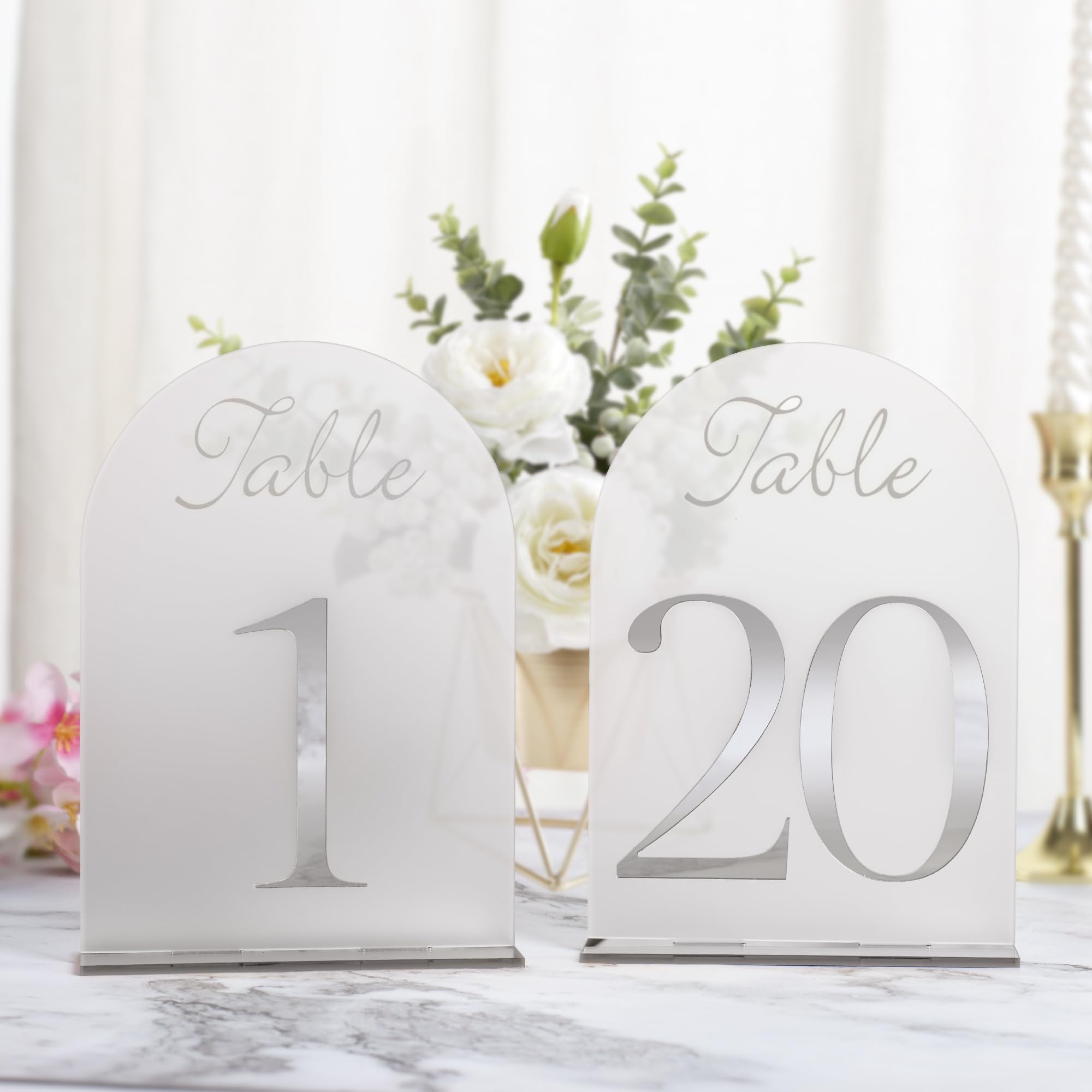 Amazon.com: RoyalDecor's Frosted Arched Acrylic Table Numbers 1-20 with ...