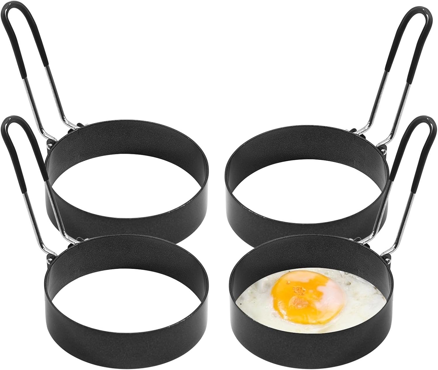 Amazon.com: 4pcs Egg Rings 3.5" Nonstick Egg Rings Set Round Crumpet ...