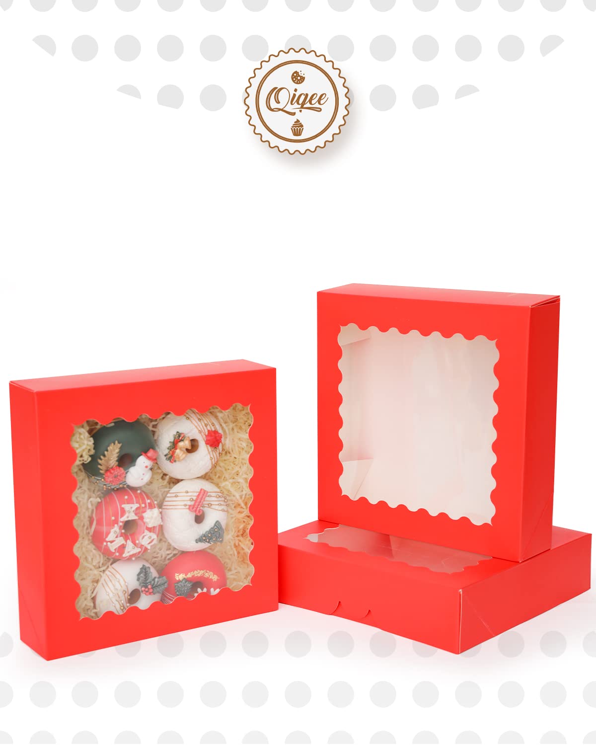 Snapklik.com : Qiqee Auto-pop Up Red Pie Boxes