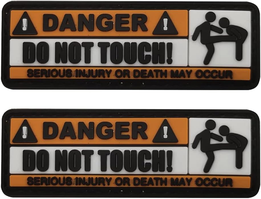 2 PCS AliPlus Danger Patches Do Not Touch Patch PVC Patches Tactical ...