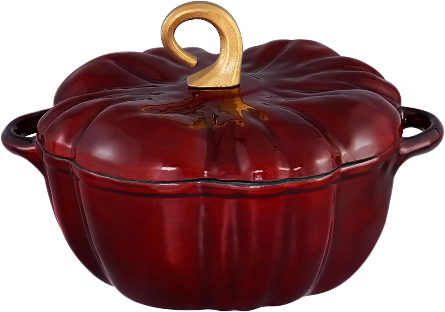 Amazon.com: Flavehc Pumpkin Dutch Oven Pot with Lid 3.3 qt Pumpkin Cast ...