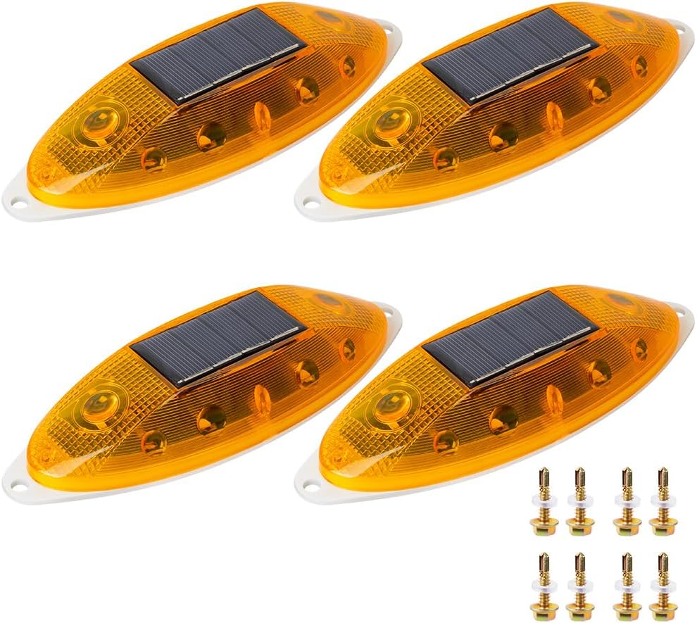 Solar Strobe Warning Light Sensitive LED Warning Lamp Super Bright IP65 ...