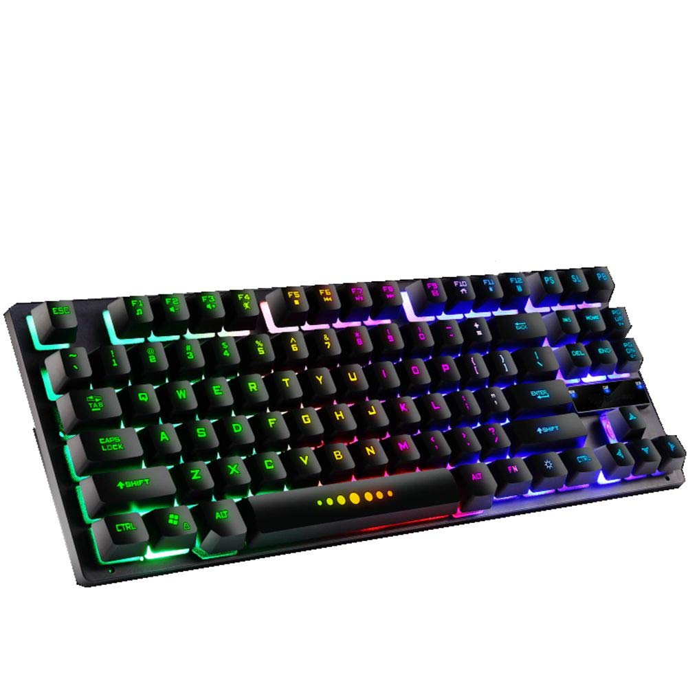 Limouyin 87Key Wired Gaming Keyboard with Crater Architecture, Portable ...