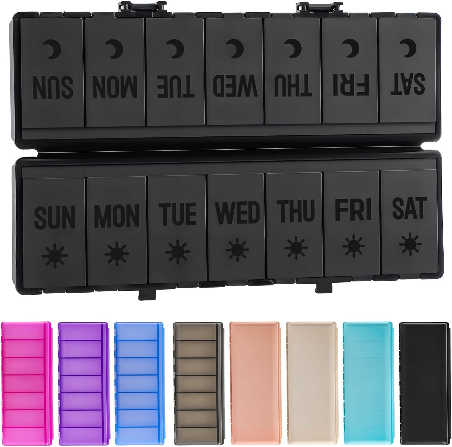 Amazon.com: 2 Pack Weekly Pill Boxes and Organizer 2 Times a Day ...