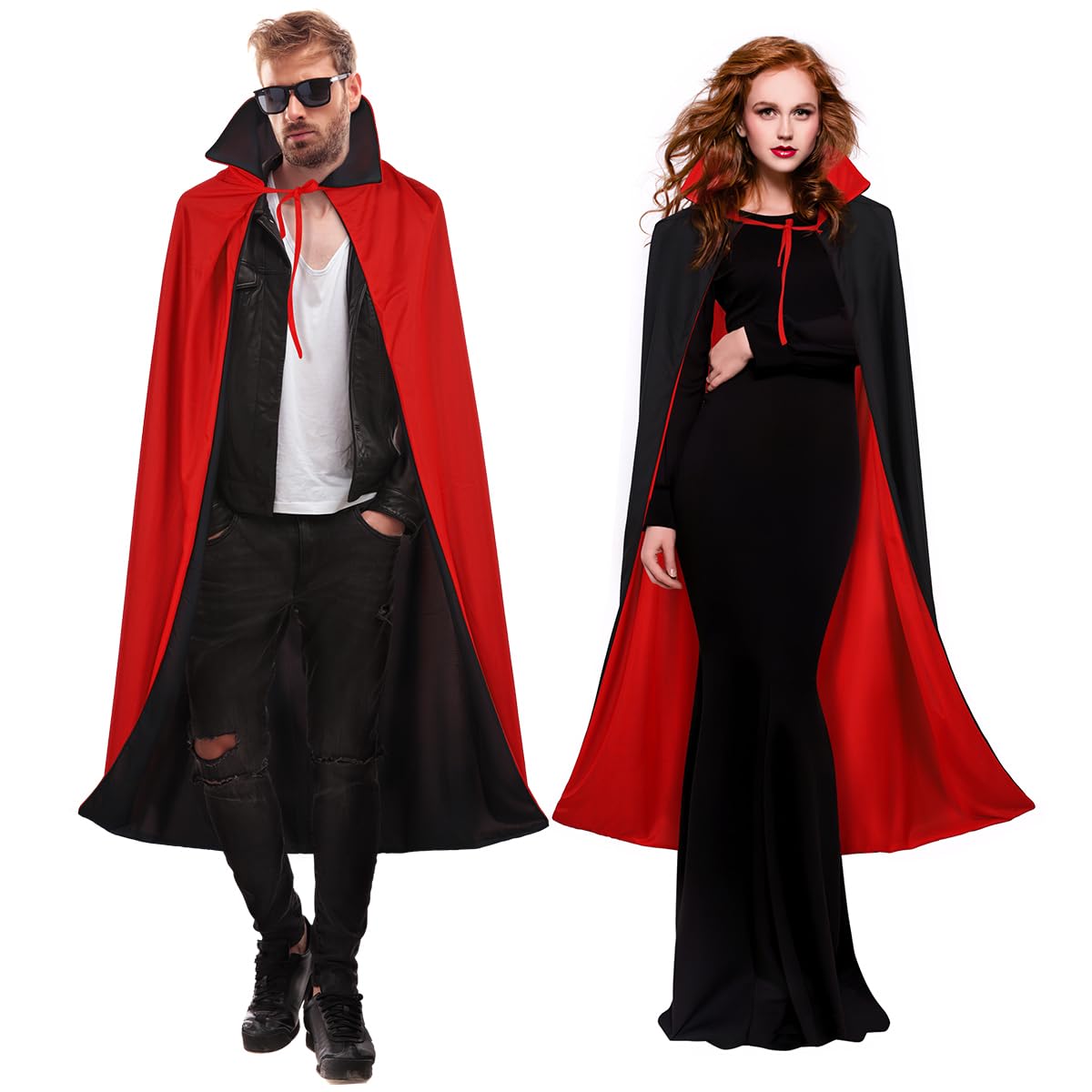 Amazon.com: Garneck Vampire Cape Reversible Vampire Cloak Adult Vampire ...