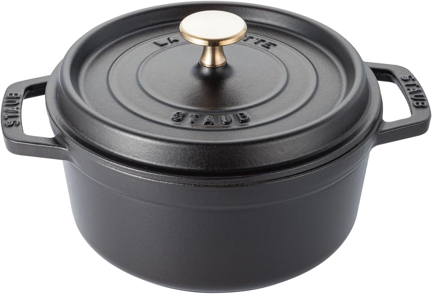 STAUB Cast Iron Roaster/Cocotte, Round, 24 cm, 3.8 L, Black : Amazon.co ...