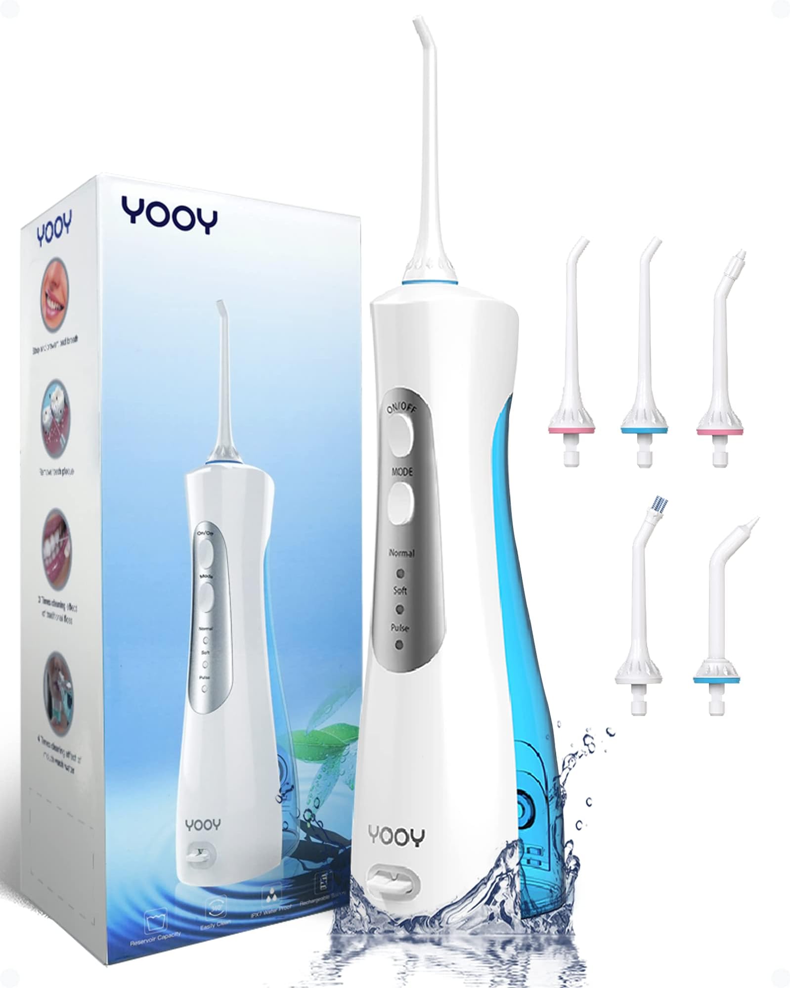 Amazon.com: YOOY Water Dental Flosser Teeth Portable Cordless Oral ...