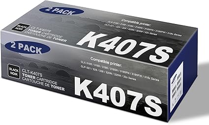 Amazon.com: CLT-K407S Black Toner Cartridge 2-Pack Replacement for Samsung CLT-K407S for CLX ...