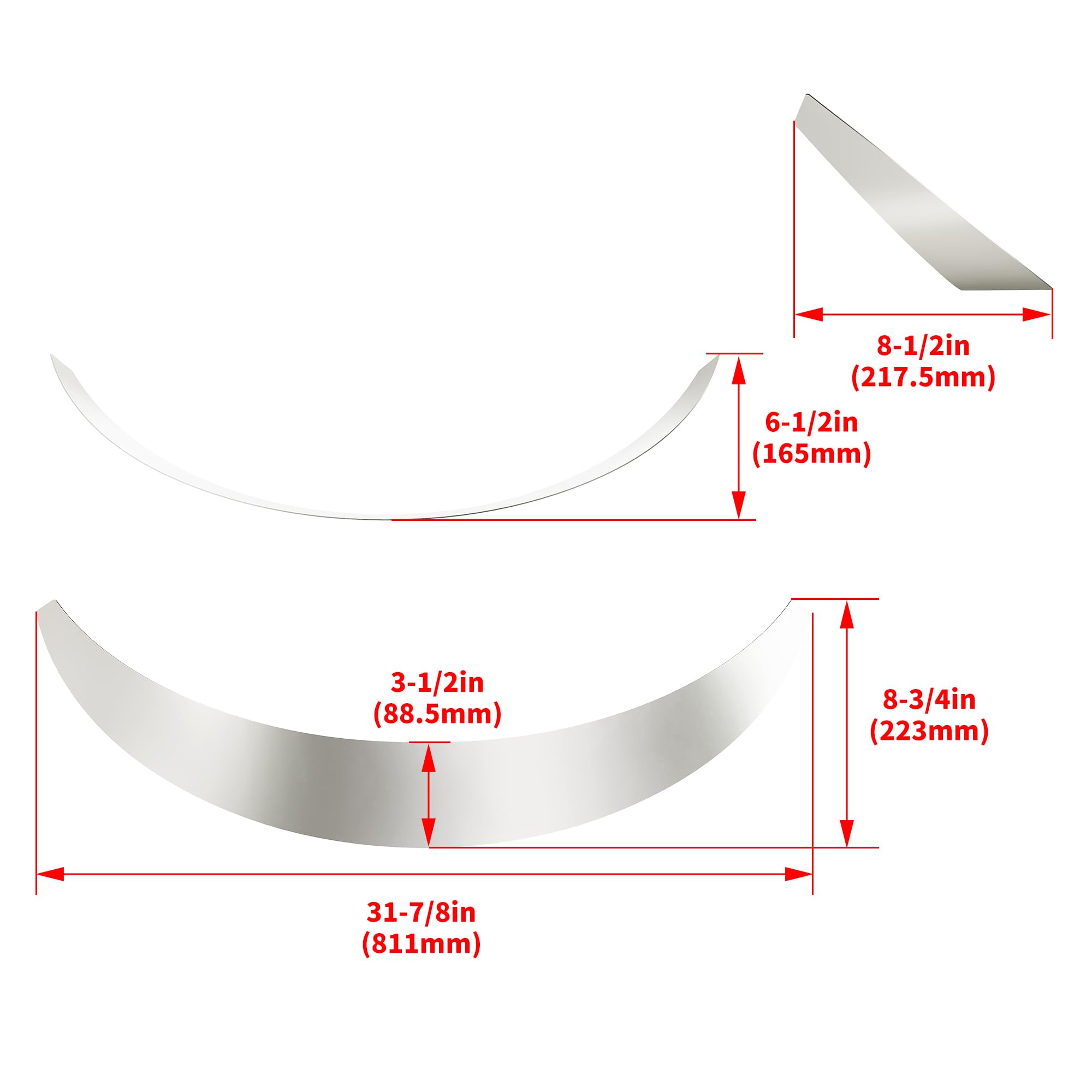 Snapklik.com : KUAFU Universal Steel Fender Flares 5" Wide