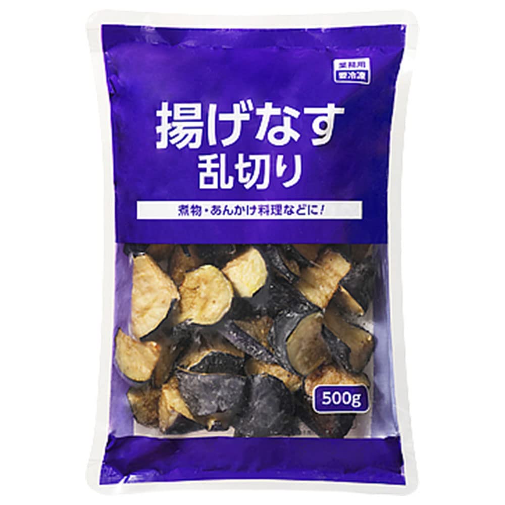 Amazon.co.jp: 揚げなす乱切り 500g×1袋 冷凍 業務スーパー 揚げなす 揚げナス なすび 冷凍野菜 調理用 アレンジ 家事ヤロウ : 食品・飲料・お酒