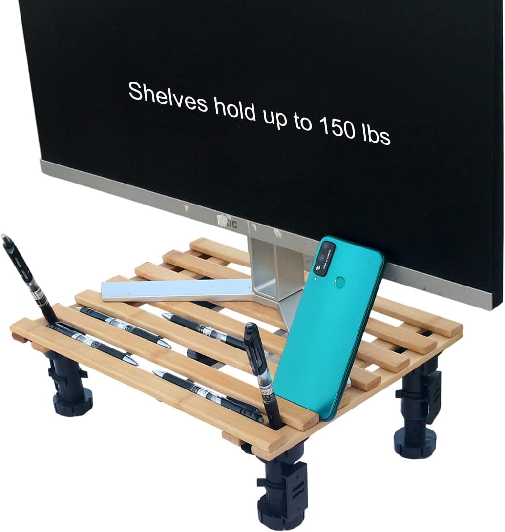 Amazon.com: CNMUDONSI Monitor Stand for Desk With Storage Adjustable ...