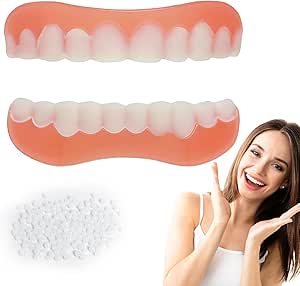 Silicone Reline Denture Set - 1 Pair Clip in Veneers False Teeth ...