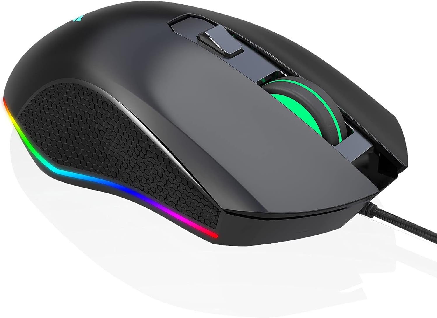 Juego de ratones con cable LED de fibra mecánica para juegos de ...