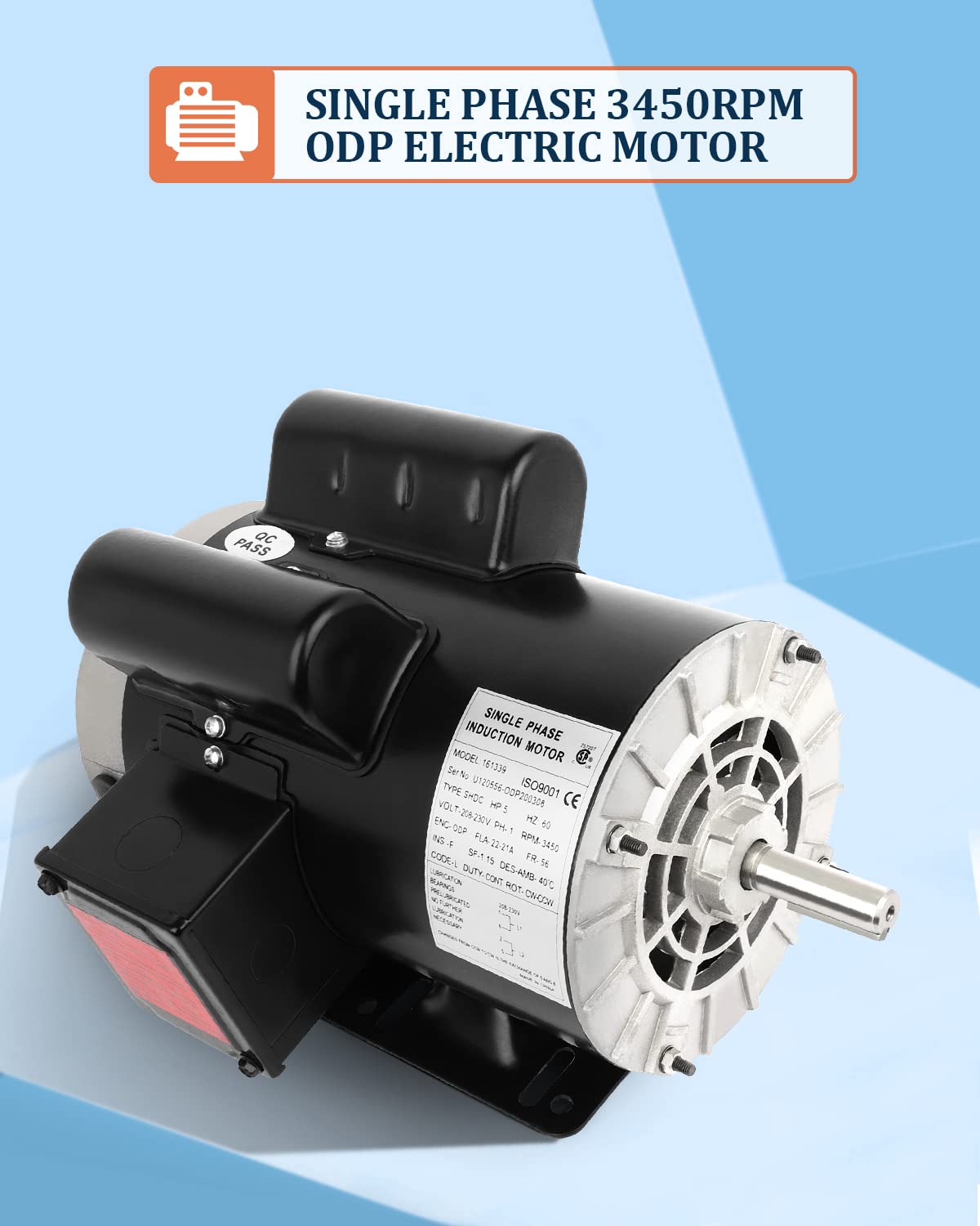 Snapklik.com : 5HP Electric Motor 3450 RPM, Air Compressor Single Phase ...