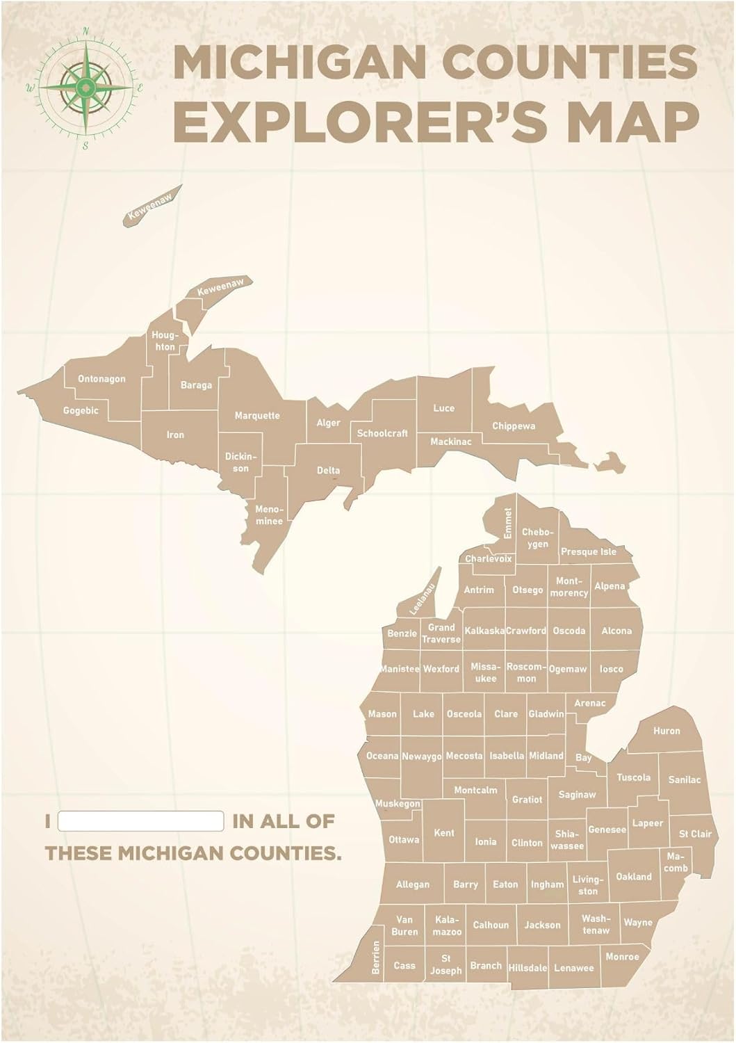 State Of Michigan County Map