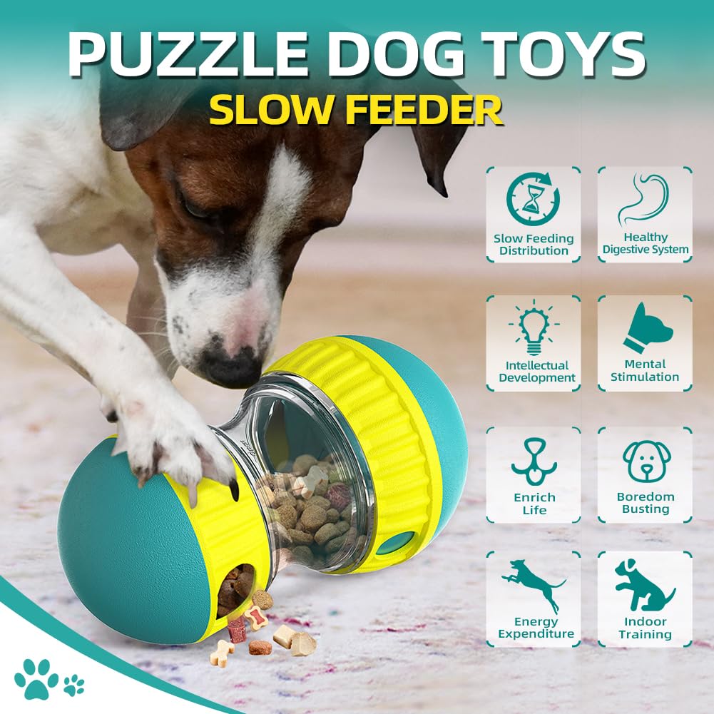 Snapklik.com : Mankoda Dog Puzzle Toys, Rolling Treat Dispensing Ball ...