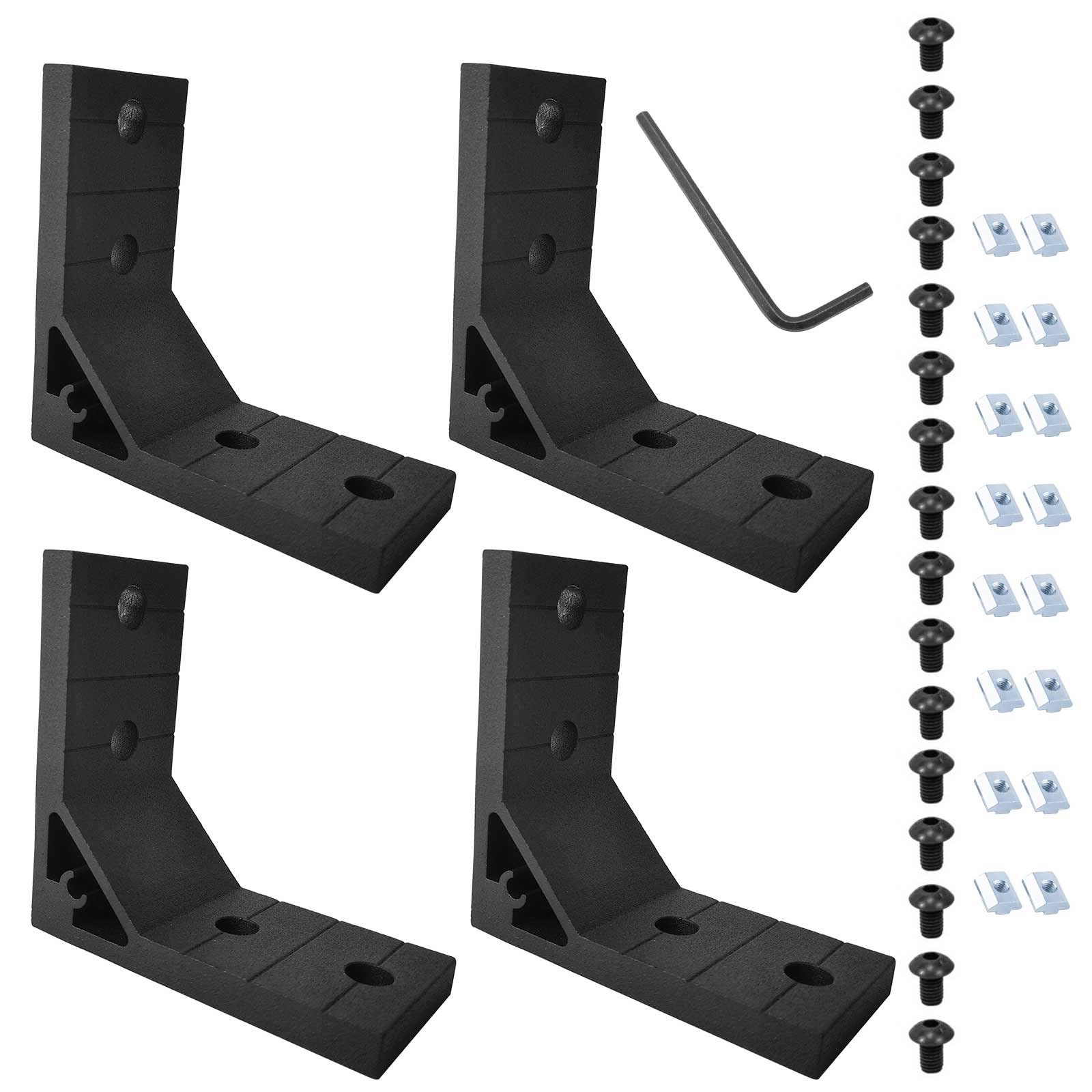 Amazon.com: SeekLiny 4Pcs 4040 Corner Brackets Set with 16Pcs M8 T Slot ...