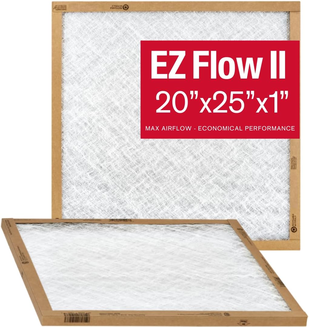 Flanders EZ-Flow II 20x25x1 Air Filters, MERV 1 - Furnace, HVAC, and AC ...