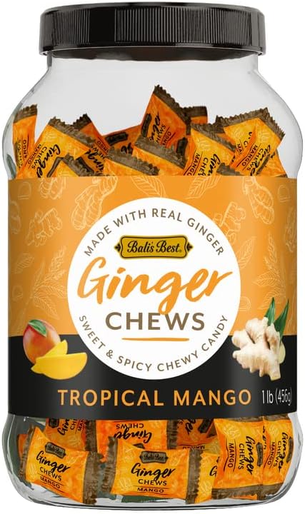Amazon.com : Bali's Best Ginger Chews - Tropical Mango Flavor (1lb Jar ...
