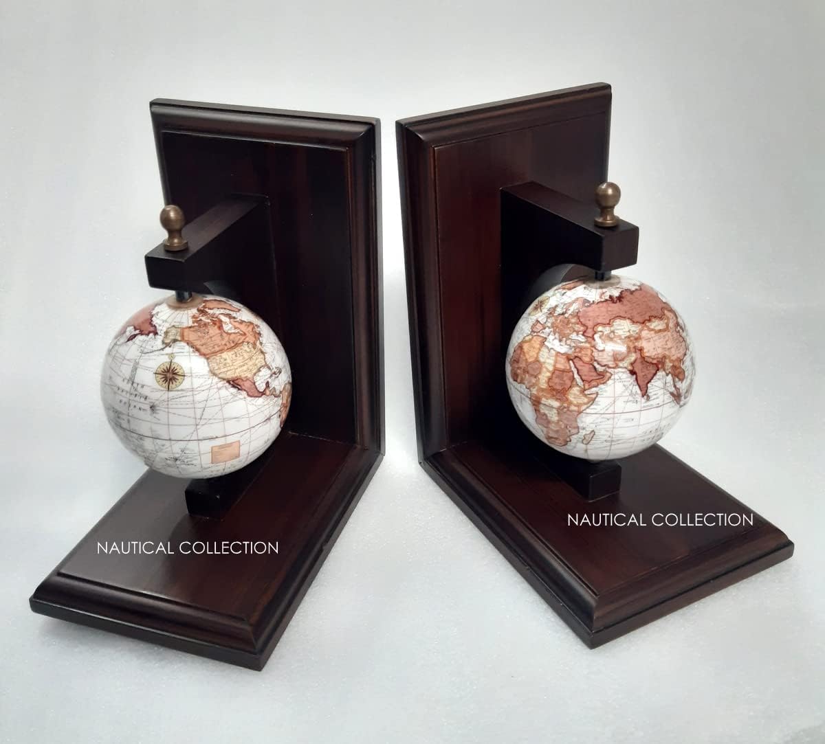 Amazon.com: NAUTICAL COLLECTION | Decorative Vintage Globe Bookends for ...
