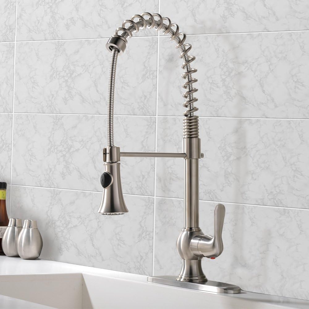 VAPSINT Best Commercial Brushed Nickel Spring Pre Rinse Put Out Pull ...