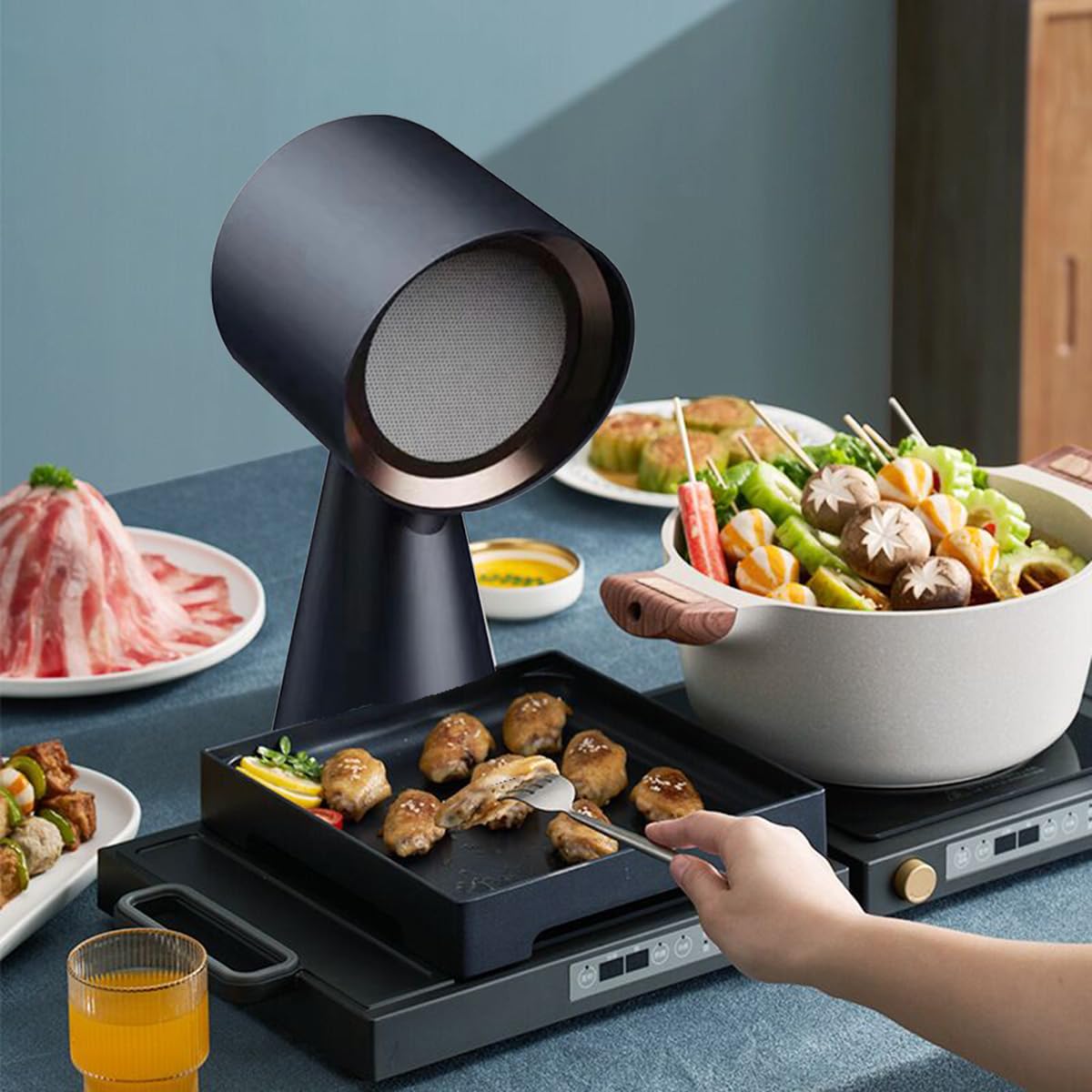 Desktop Range Hood,Portable Kitchen Exhaust Fan, Strong Suction, Low ...