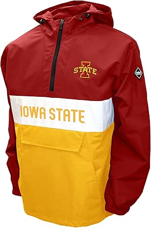 Amazon.com: 2Bhip NCAA Iowa State Adult Half Zip Waterproof Windbreaker ...