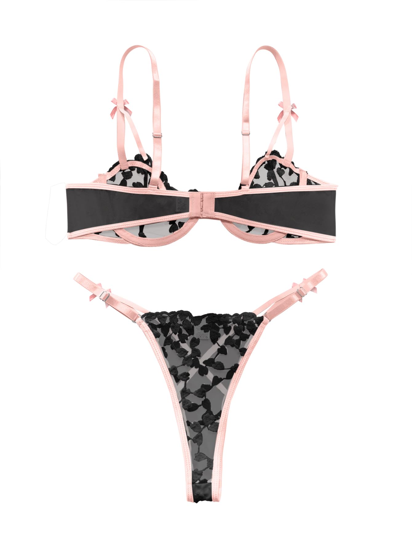 Snapklik.com : Sexy Cute Underwire Push Up Heart Strappy Embroidered ...