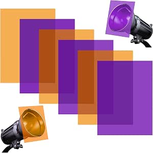 Amazon.com : Gel Light Filter - 6Pcs Halloween Overlays Correction Gel ...