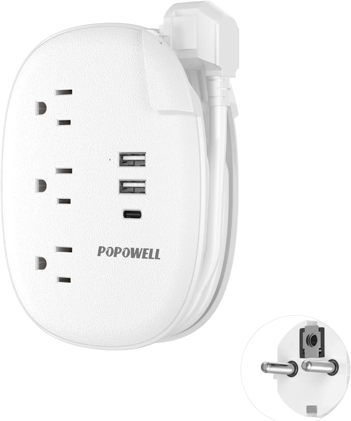 Amazon.com: European Travel Plug Adapter with USB C - US to EU Plug ...