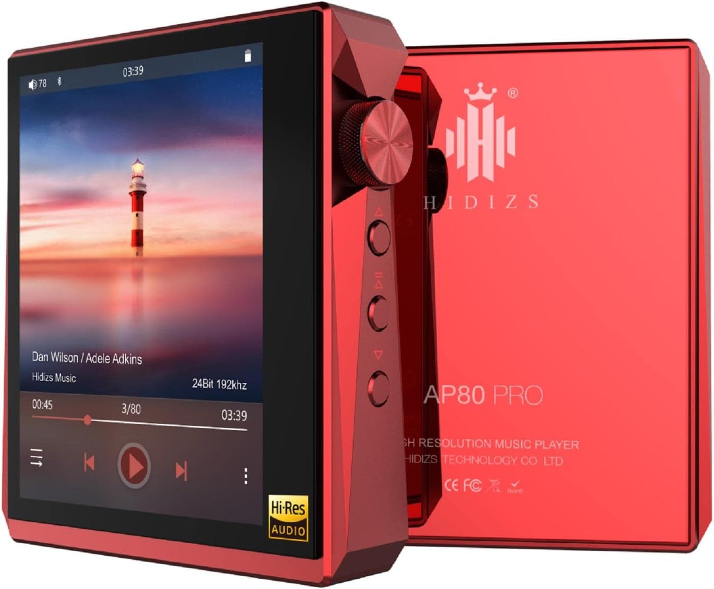 HIDIZS AP80 PRO Hi-Fi Bluetooth MP3 Player, Portable Hi-Res Digital Music Player with LDAC/aptX ...