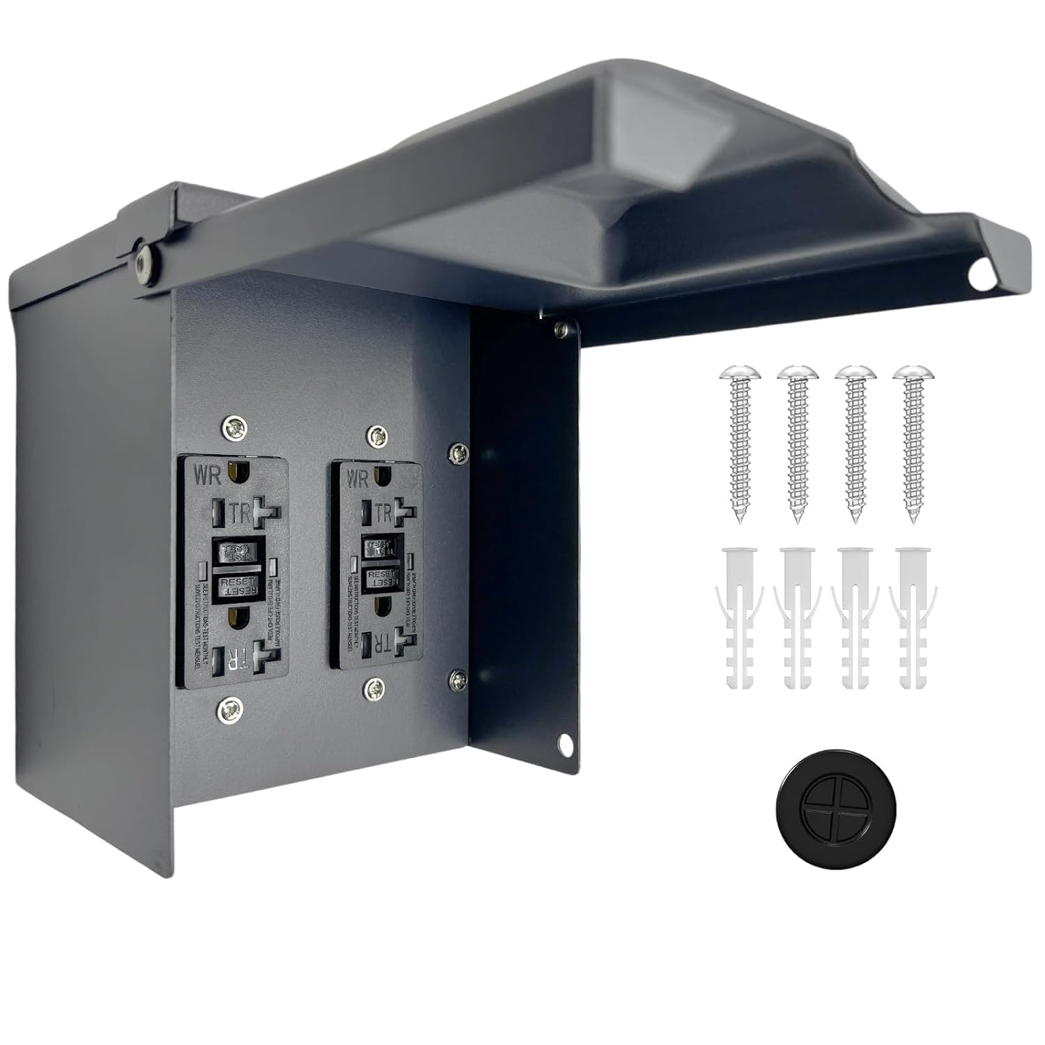 Toptozl 20 Amp Outdoor Electrical Outlet Box, Dual 5-20R Self-Test GFCI ...