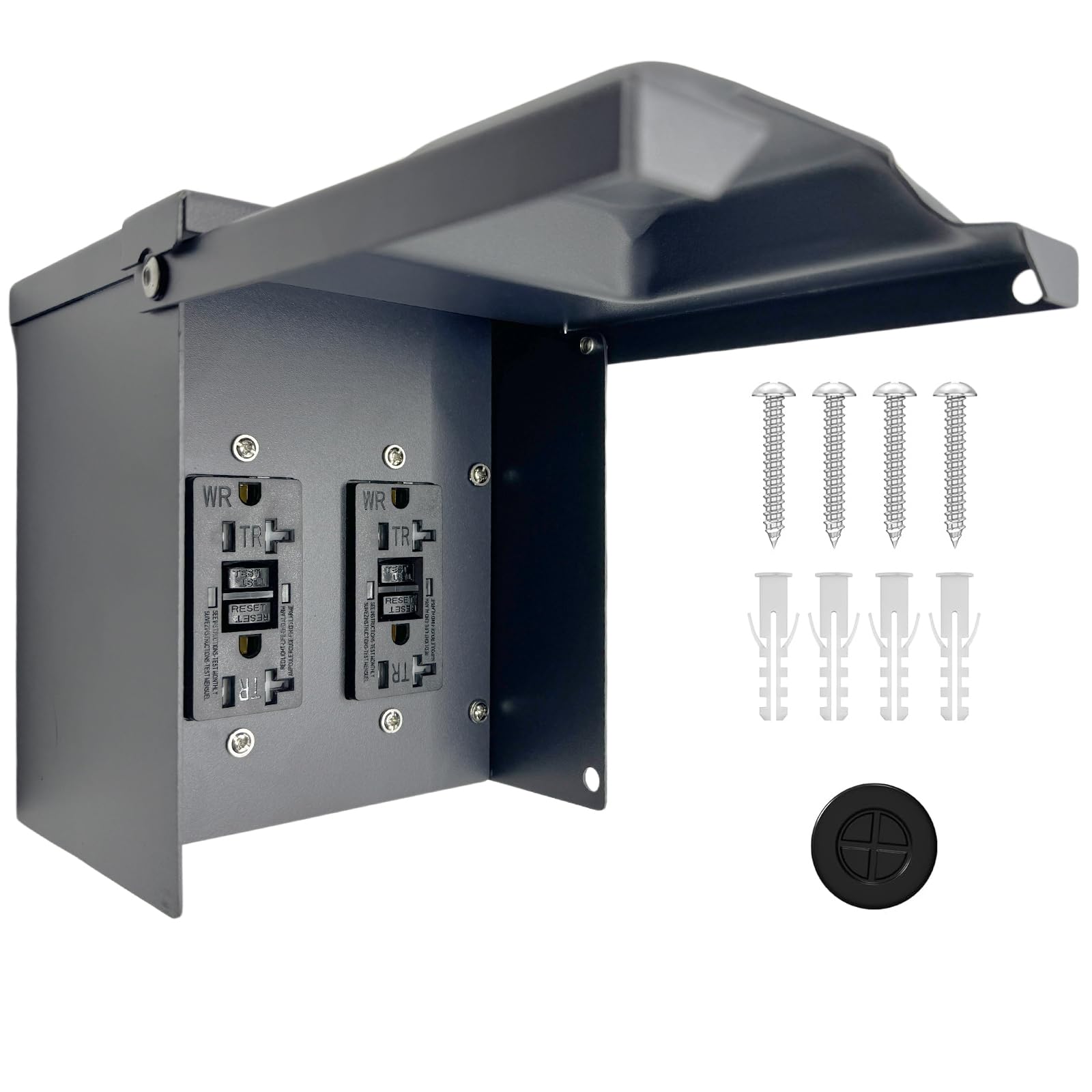 Snapklik.com : 20 Amp Outdoor Electrical Outlet Box, Dual 5-20R Self ...