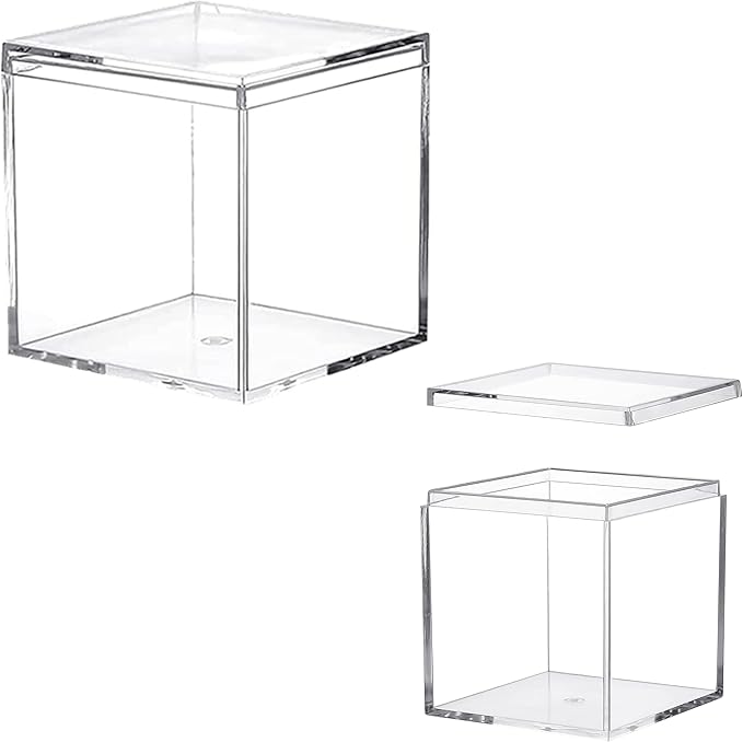 Amazon.com: Acrylic Box Large Clear Boxes with Lids Transparent Display Square Cube Acrylic ...