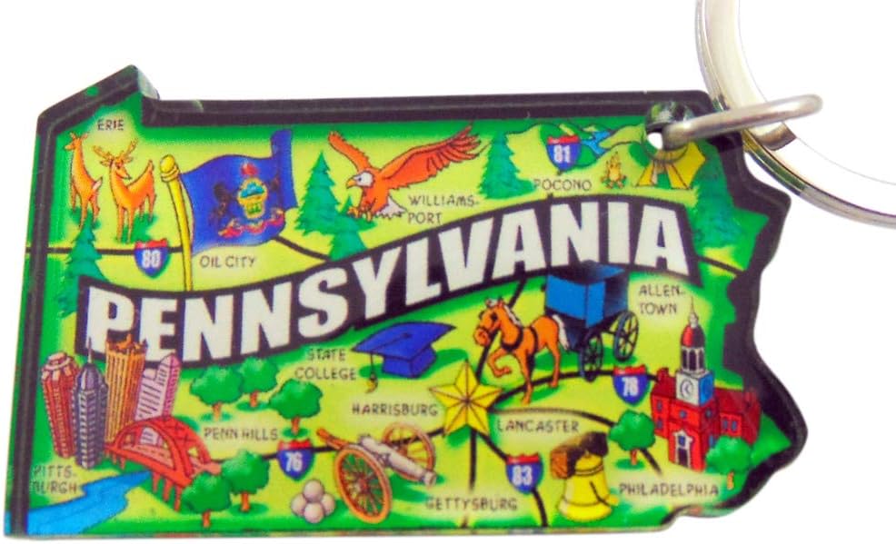 Amazon.com: State of Wisconsin Key Chain Acrylic Souvenir Keychain ...