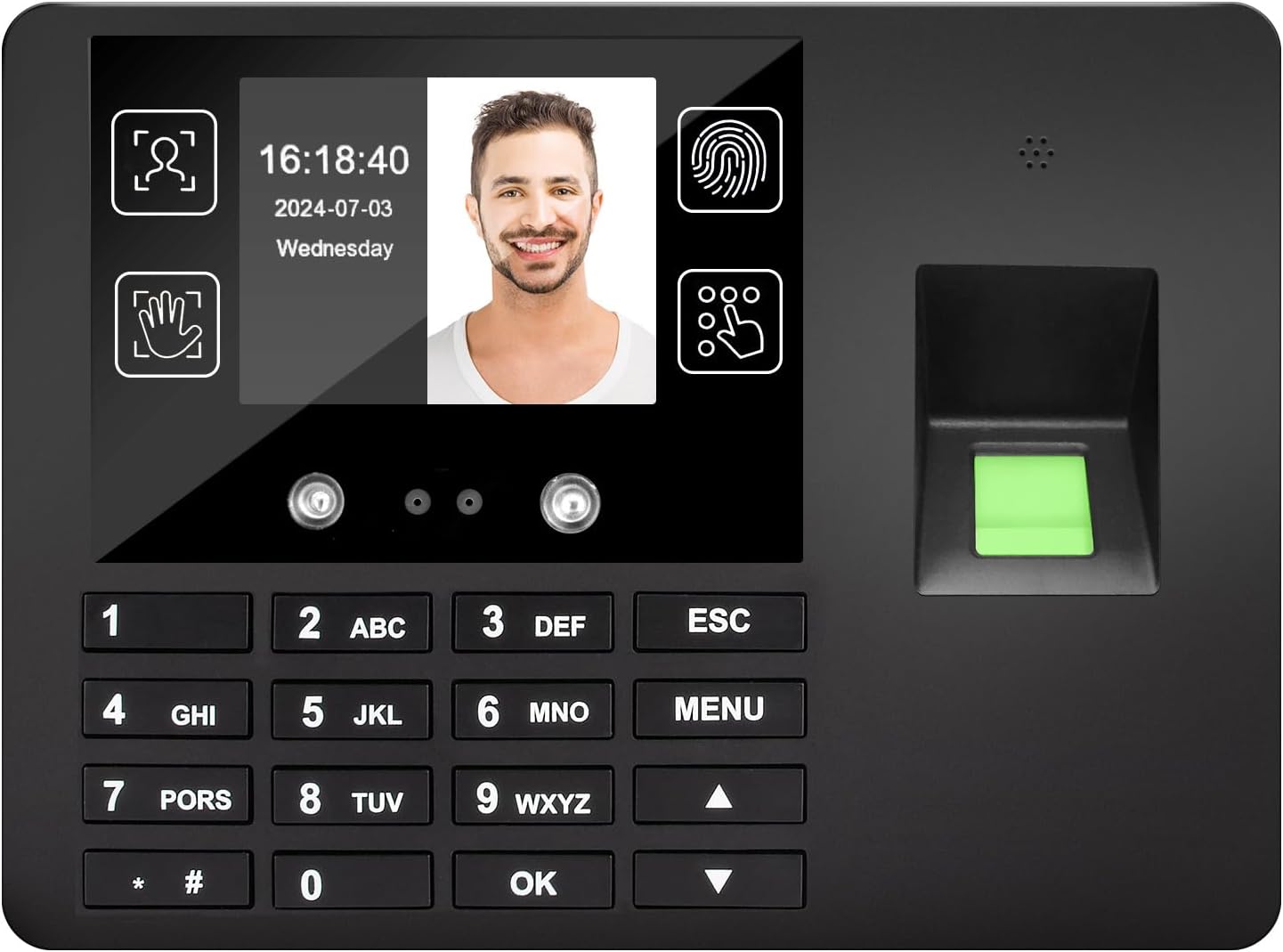 Amazon.com: AHANIN Time Clock -3000 Fingerprint Capacity Time Clocks ...