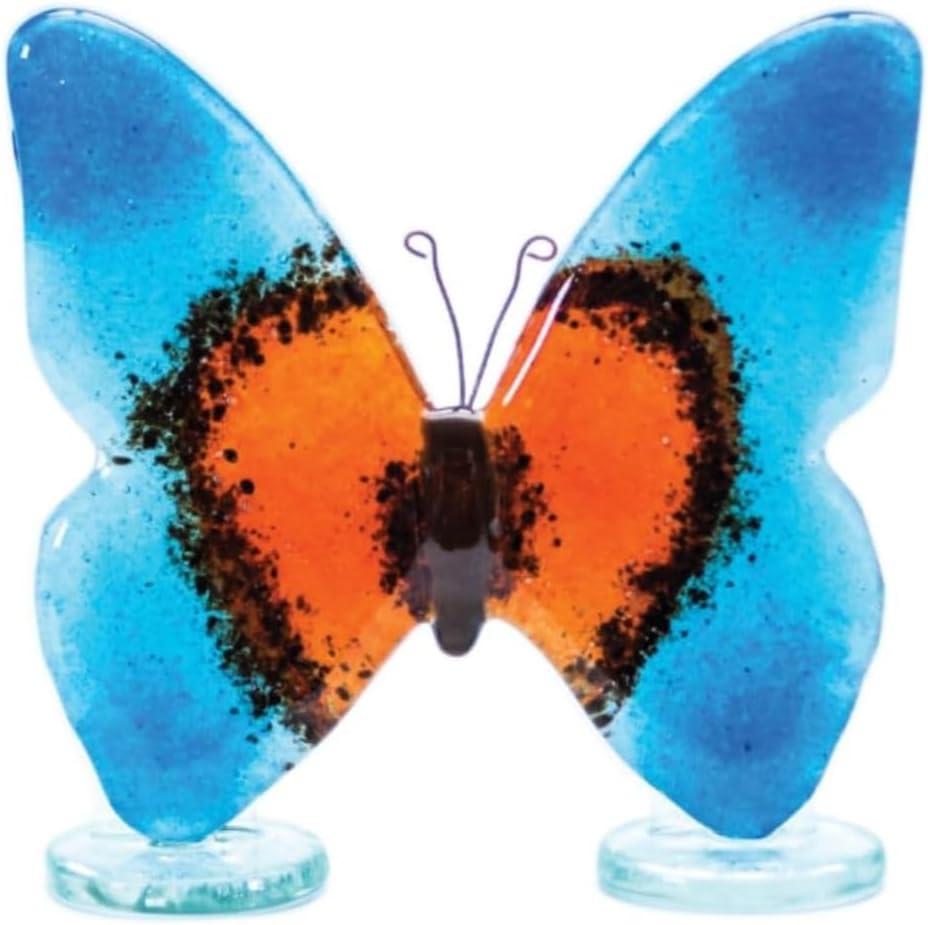 Amazon.com: Decorvo Crystal Blue Butterfly Figurine - Blown Glass ...