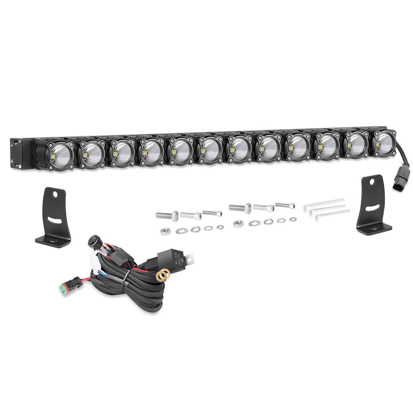 Buy 30 Inch LED Light Bar, Niking Auto 120W Single Row Light Bar with ...