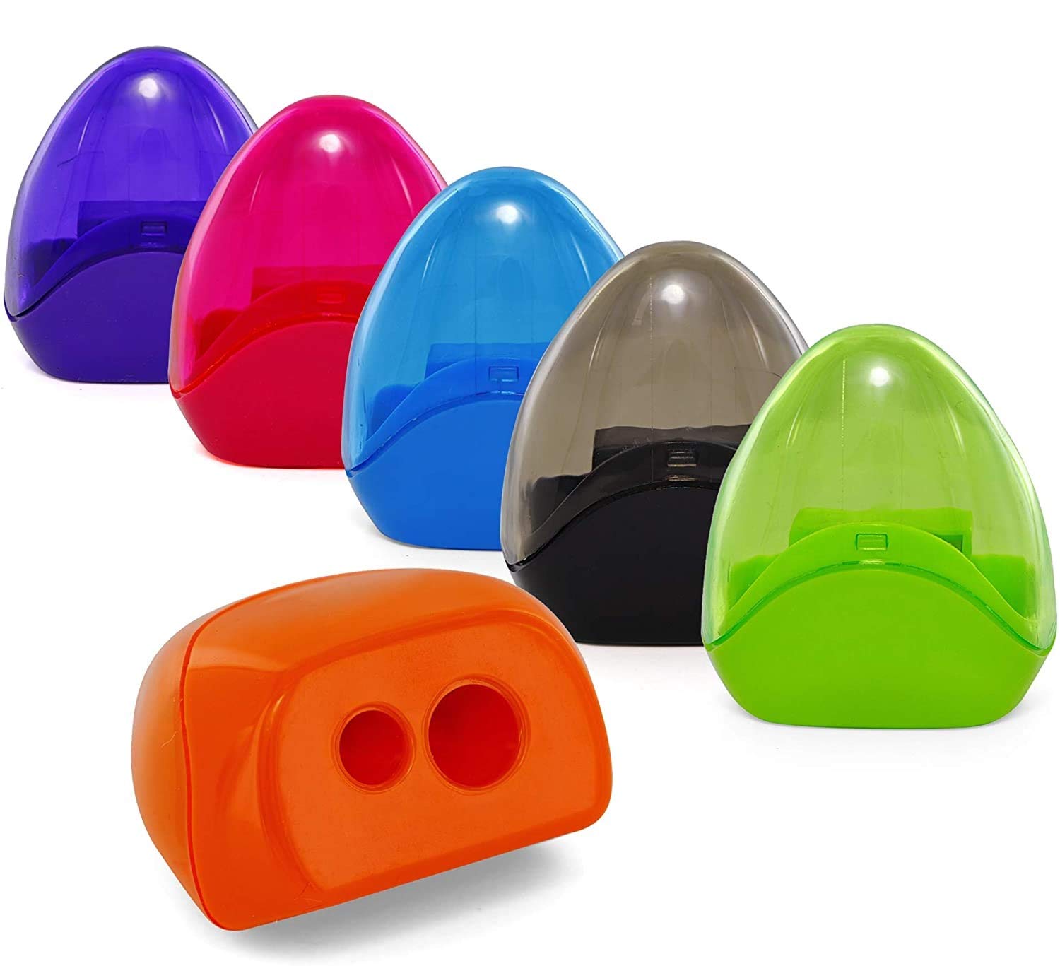 Amazon.com : Emraw 6 Colors Dual Hole Manual Pencil Sharpener with ...