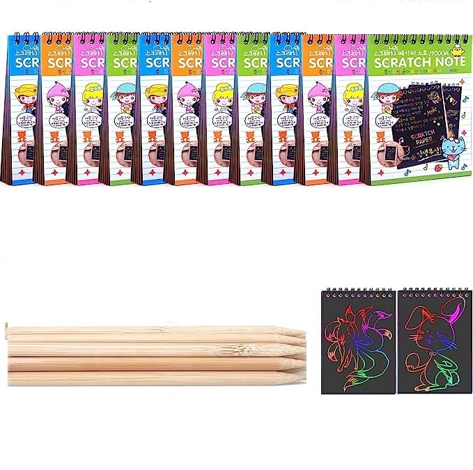 Satvik Homz Kids Scratch Book Magic Books Paper Art Activity NoteBook ...