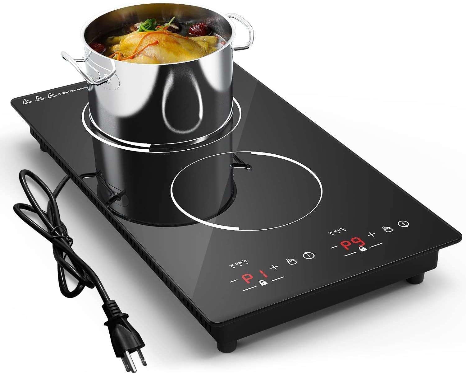 Amazon.com: Struics Double Induction Cooktop, 1800W Sensor Touch ...