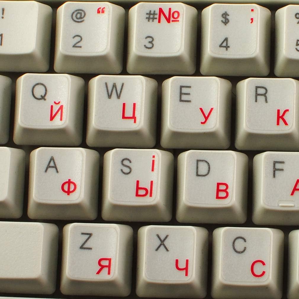 Amazon.com: 4Keyboard Ukrainian Russian Cyrillic Keyboard Stickers with ...
