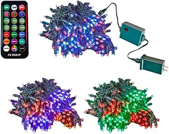 Amazon.com: Novelty Lights 200 RGB Color Changing LED Mini Light Set, 4 ...