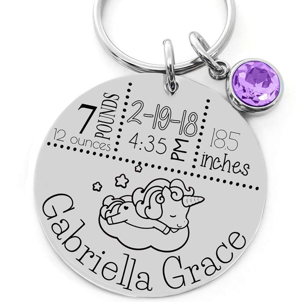 Amazon.com: New Baby Key Chain First Time Mother Baby Stats Mother's ...