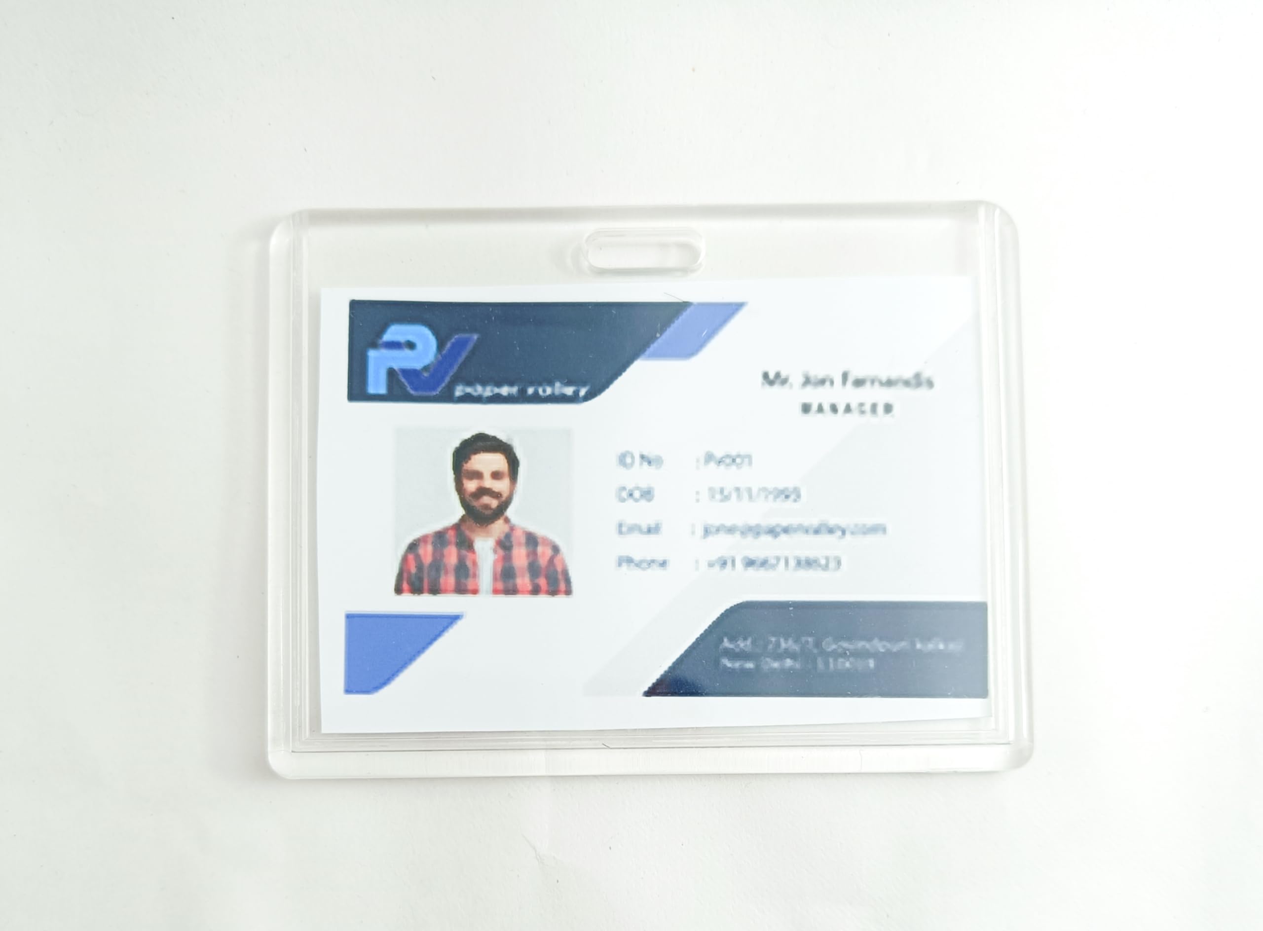 PAPPER VALLEY Hard Transparent Office Badge Holder, Horizontal Style ...